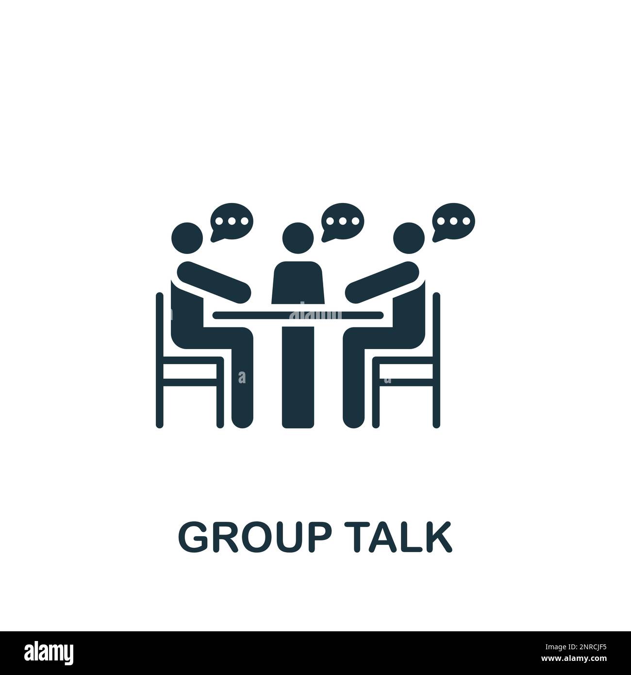 Group talk icon. Monochrome simple sign from speech collection. Group ... Group talk icon. Monochrome simple sign from speech collection. Group ...