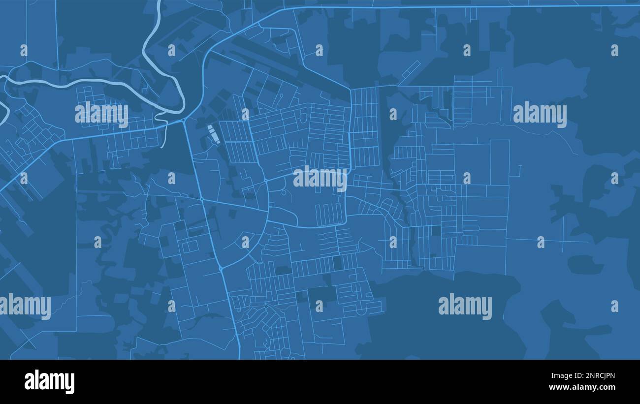 Detailed vector map poster of Belmopan city administrative area. Blue skyline panorama ...