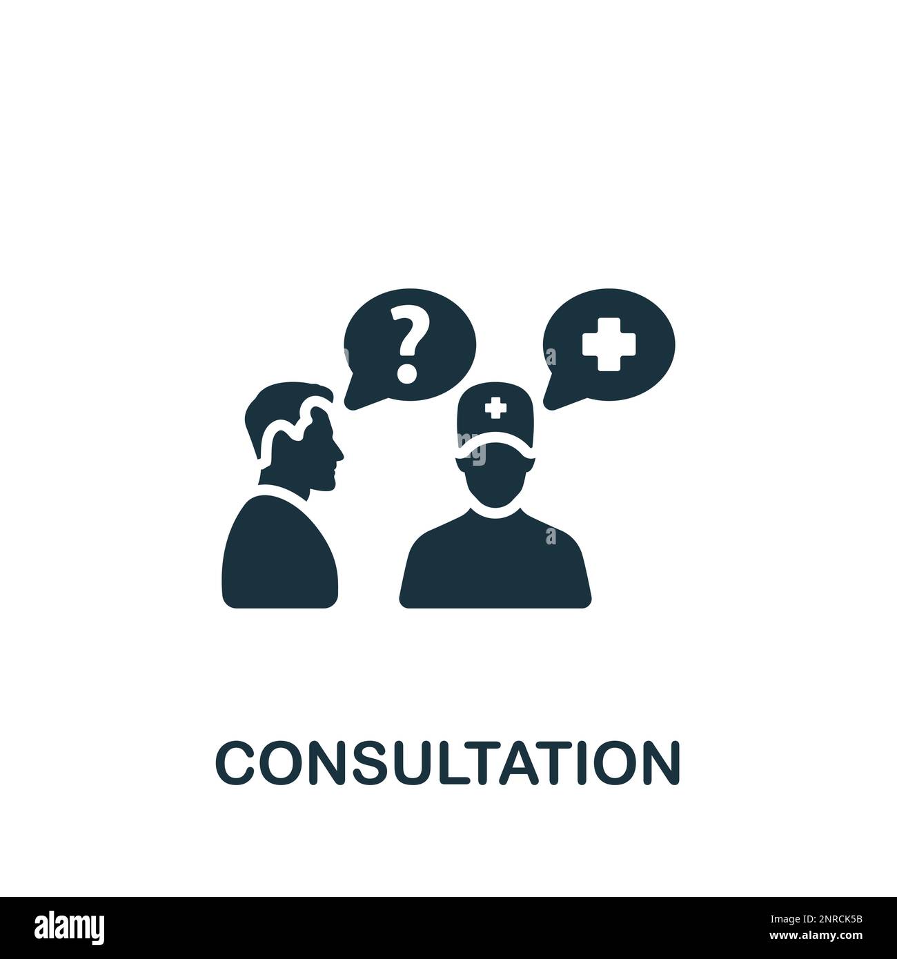 Consultation icon. Monochrome simple sign from speech collection ...