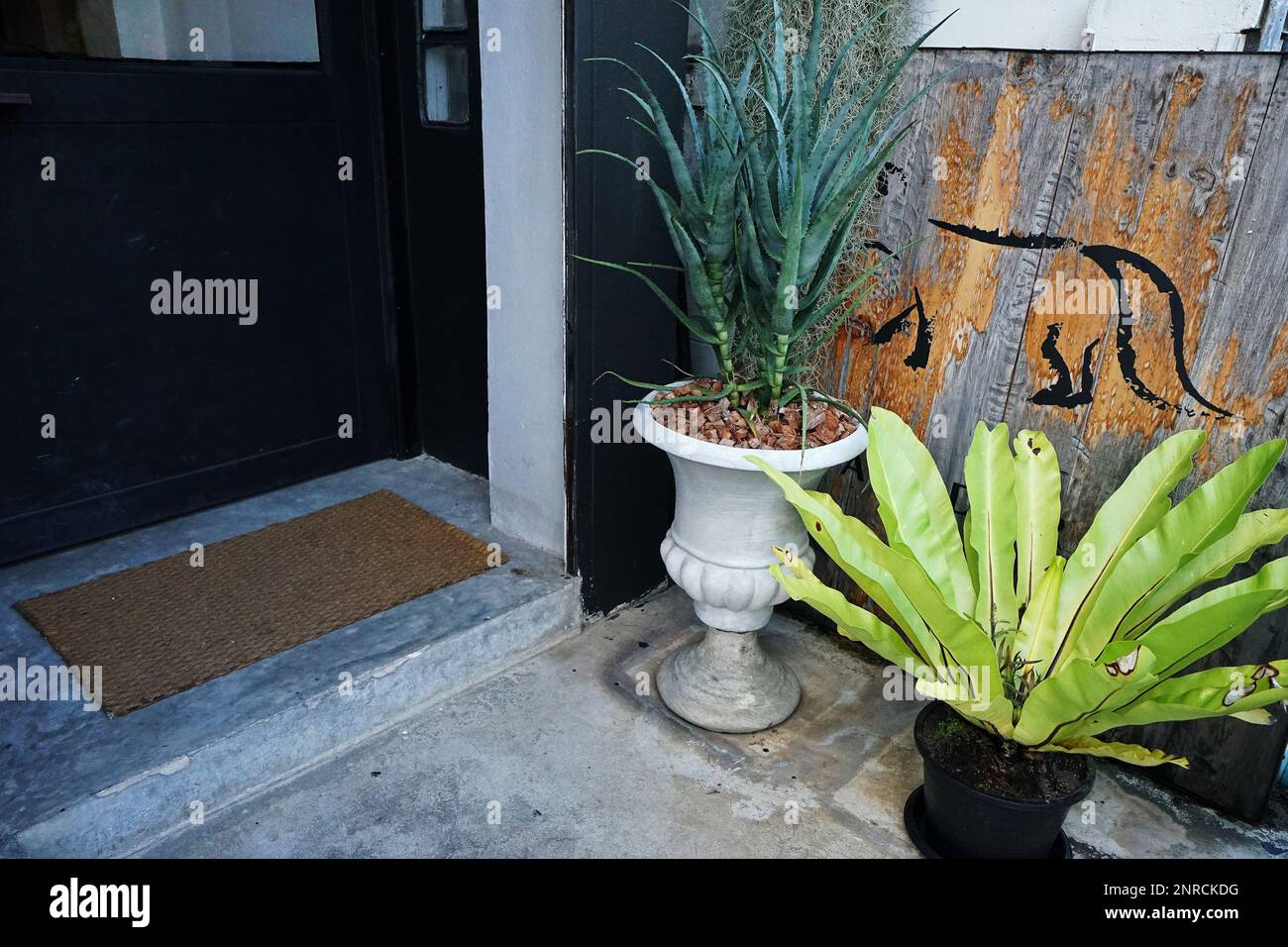 Exterior facade decoration and front store design of local coffee bar ...