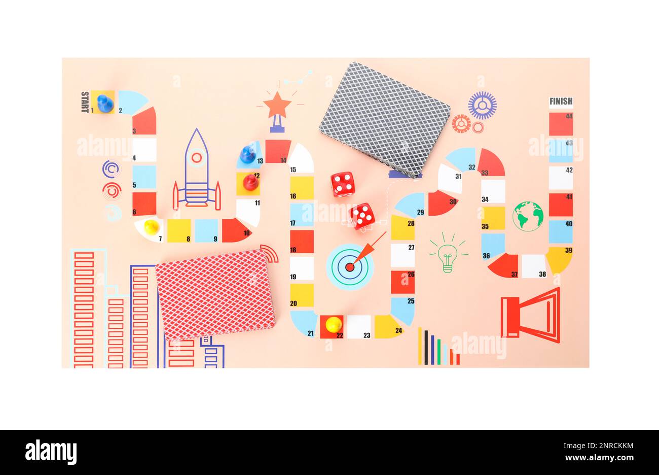 Board game on white background, top view Stock Photo - Alamy