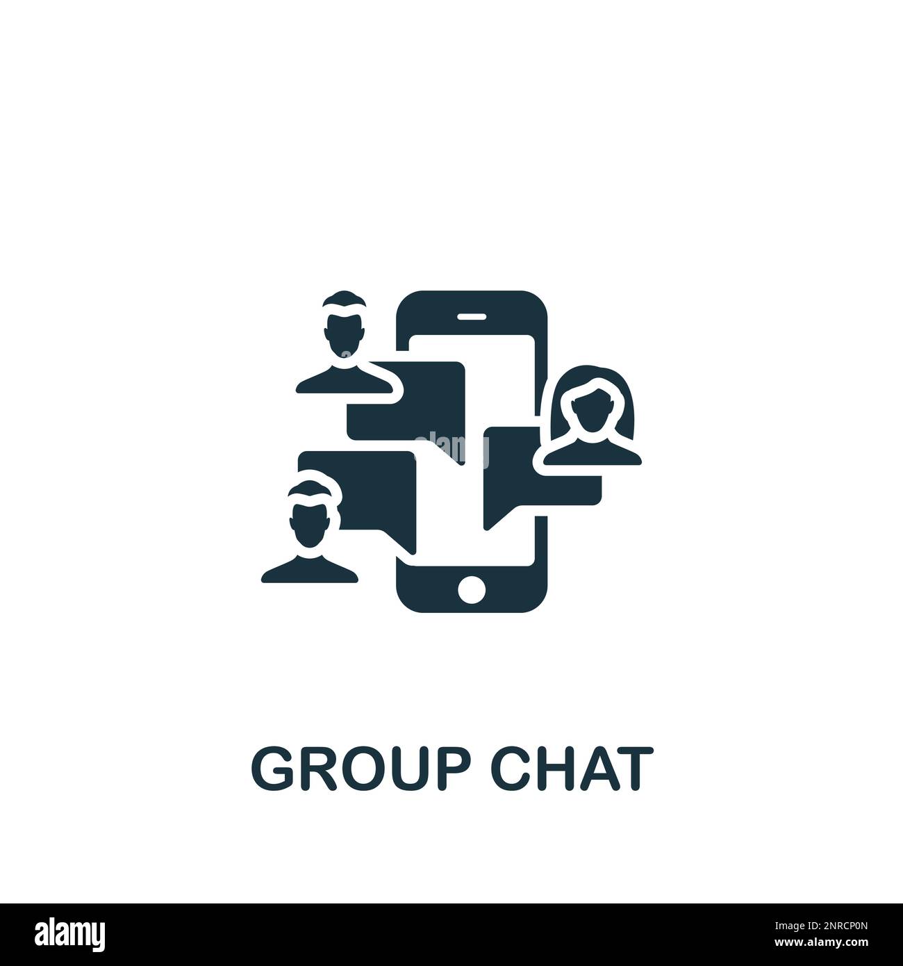 Group chat icon. Monochrome simple sign from speech collection. Group ...