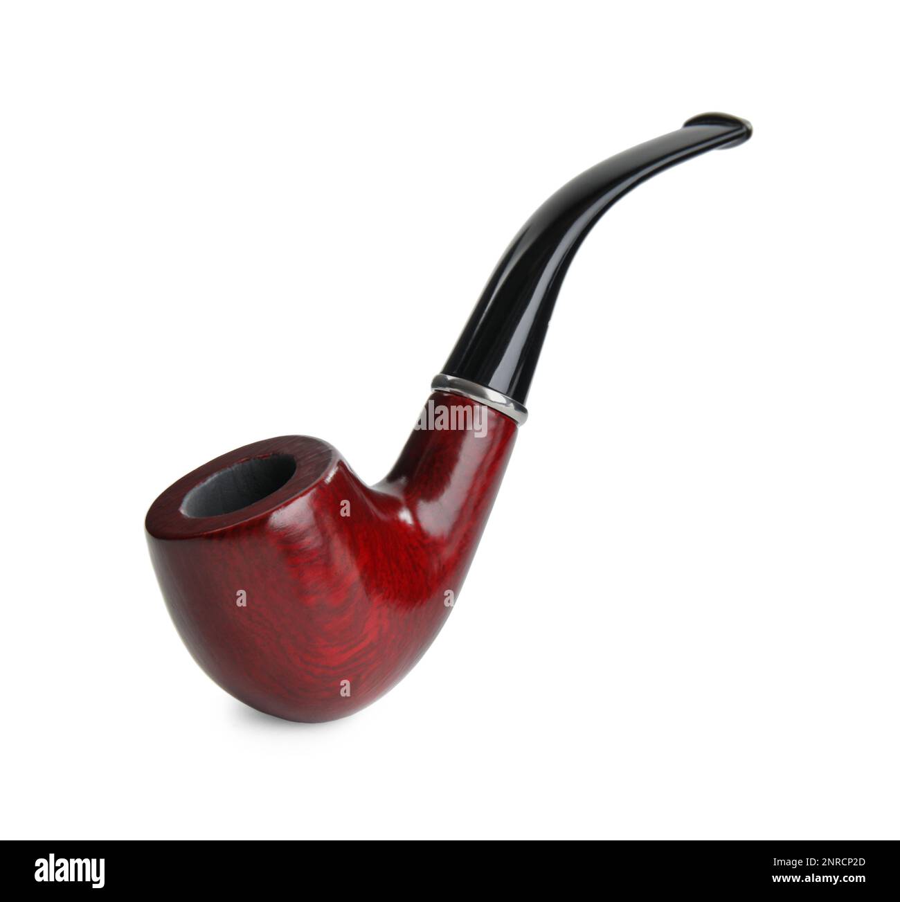 Classic wooden smoking pipe isolated on white Stock Photo - Alamy