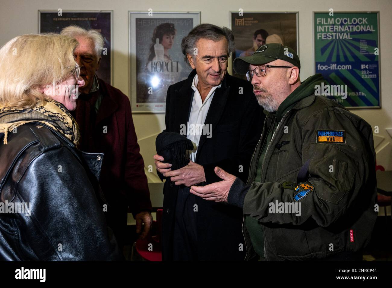 L-R : Ukrainian designer and athlete Yuliia ‘Taira’ Paievska, Gilles Hertzog, Bernard-Henri Levy ...