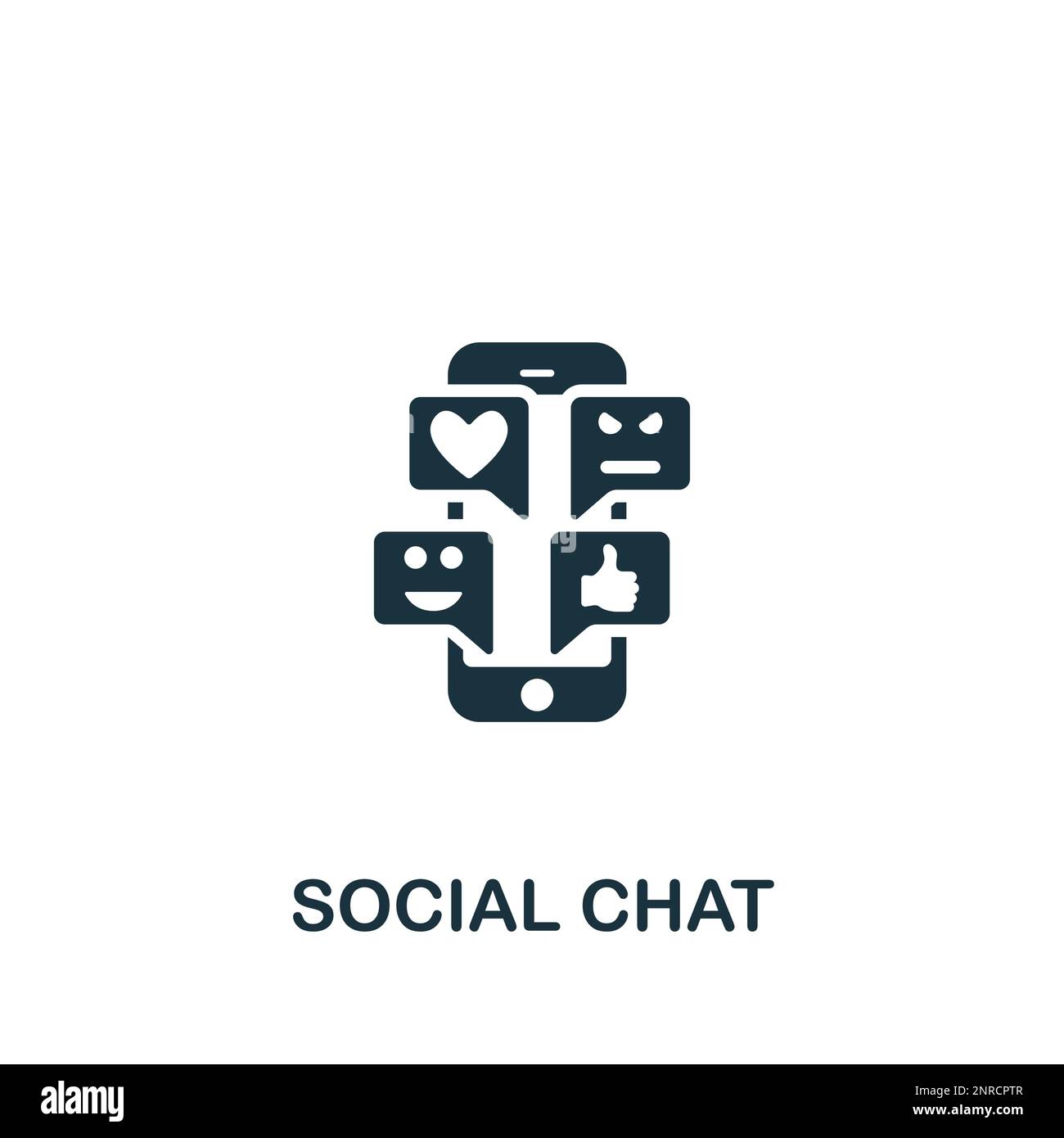 Social chat icon. Monochrome simple sign from speech collection. Social ...