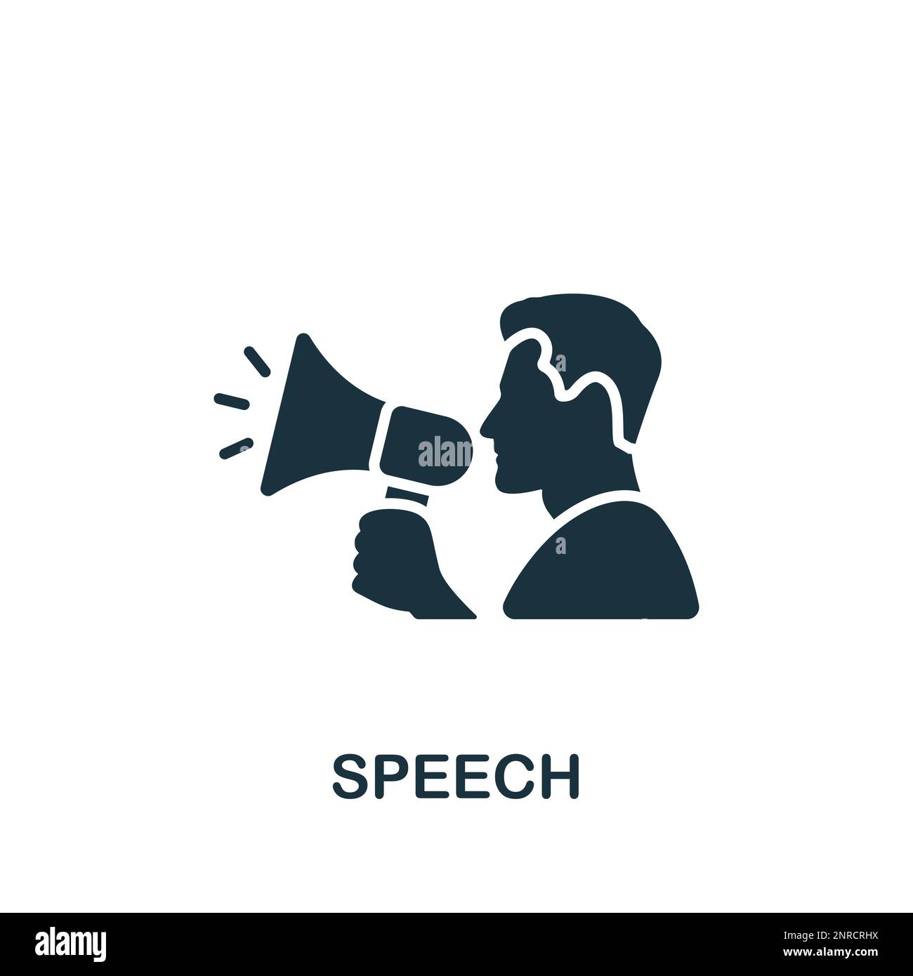 Speech icon. Monochrome simple sign from speech collection. Speech icon ...