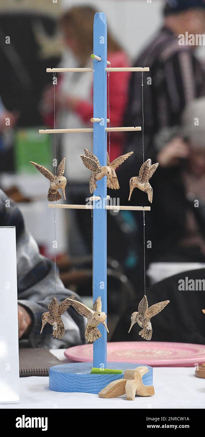 Hummingbirds The Work Of Artist Howard Dickie Is On Display During Opening Day Of The Wood