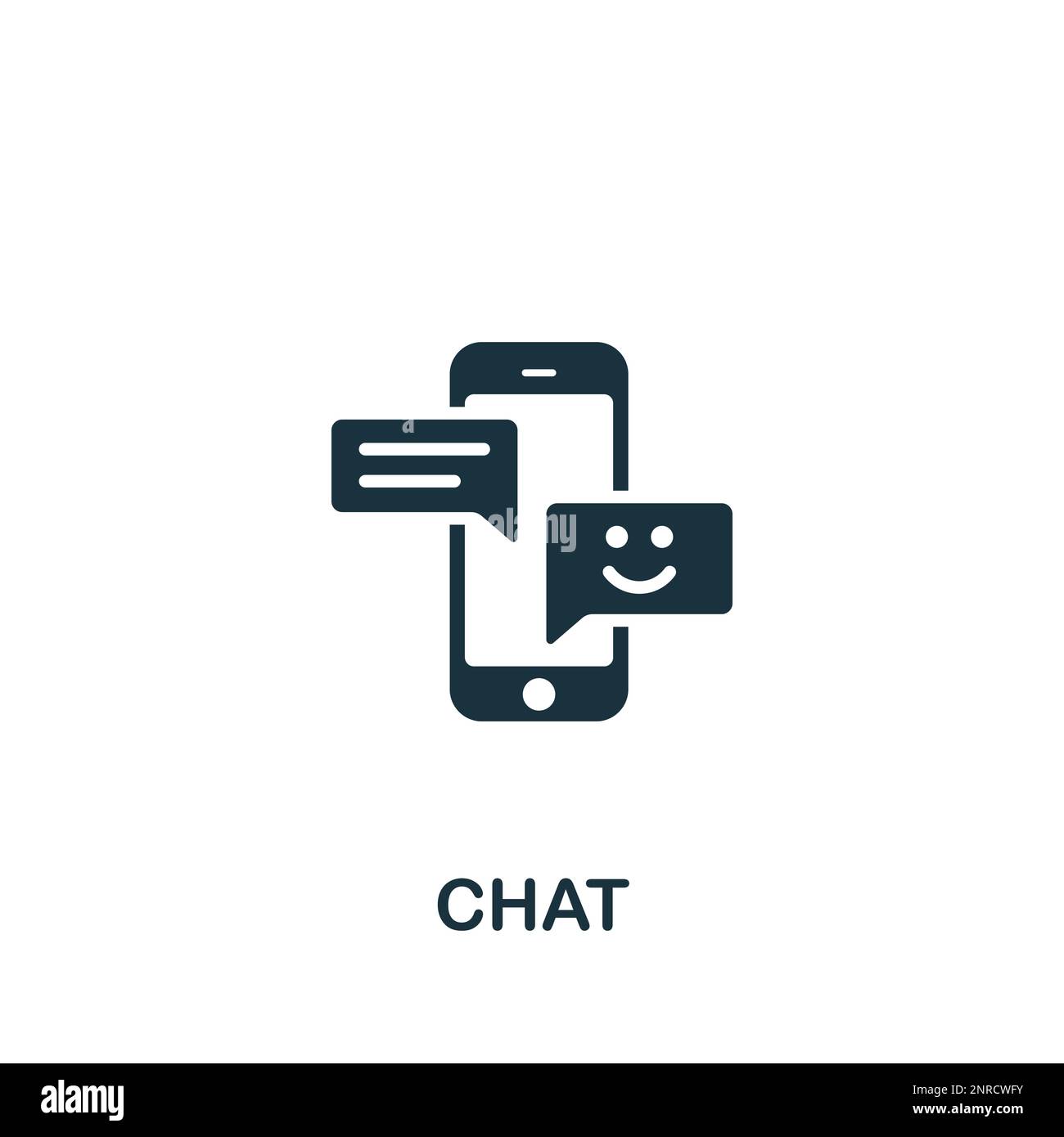 Chat icon. Monochrome simple sign from speech collection. Chat icon for ...