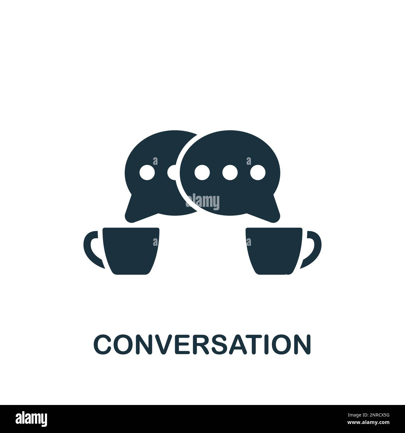 Conversation icon. Monochrome simple sign from speech collection. Group ...