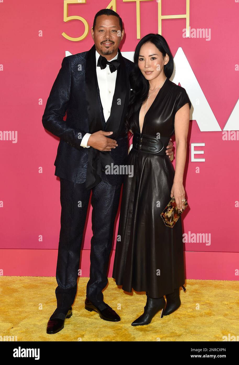Terrence Howard and Mira Pak Howard arriving to the 54th NAACP Image ...
