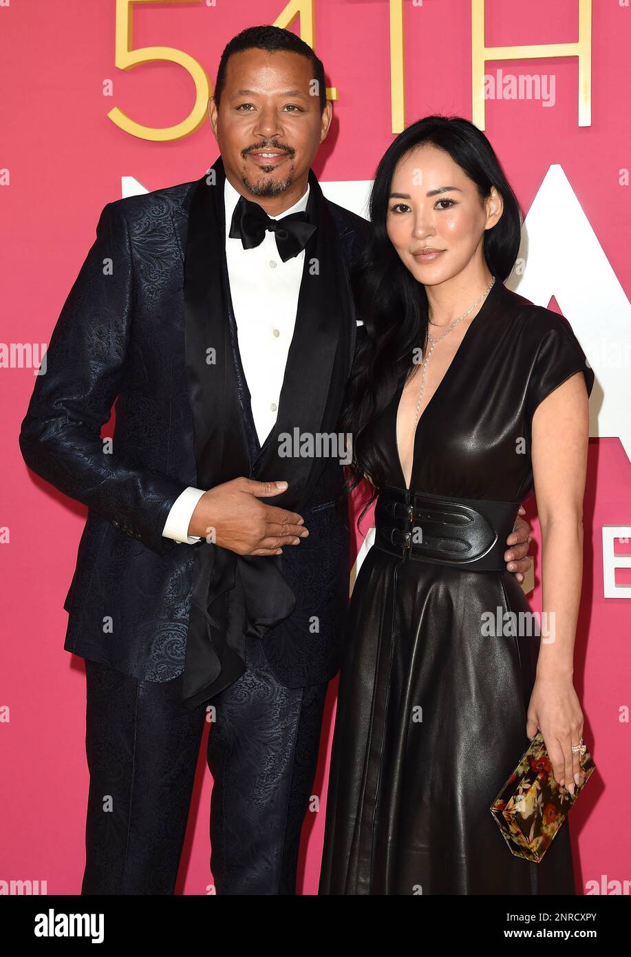 Terrence Howard and Mira Pak Howard arriving to the 54th NAACP Image ...