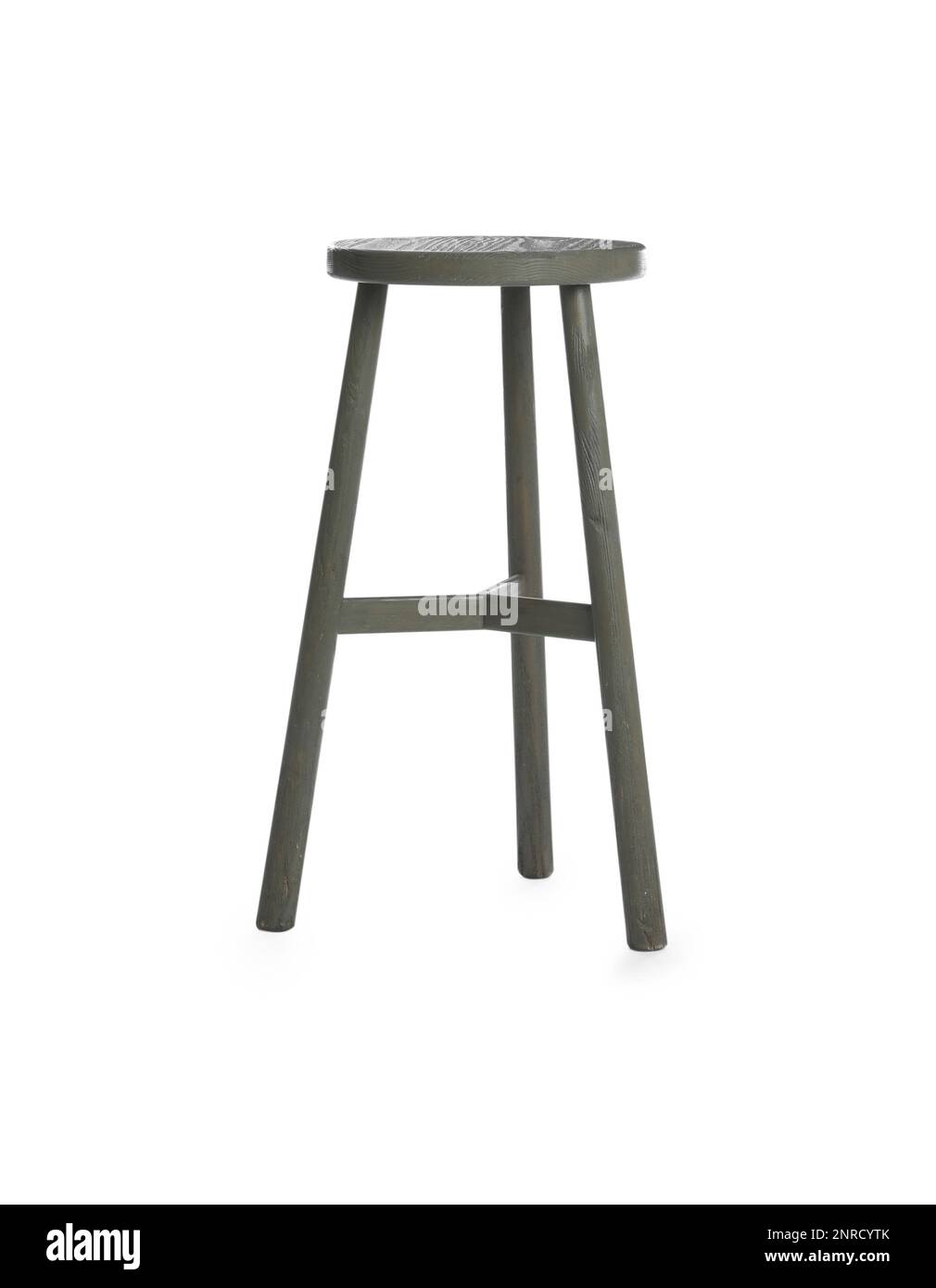 Stylish wooden stool isolated on white. Interior element Stock Photo ...