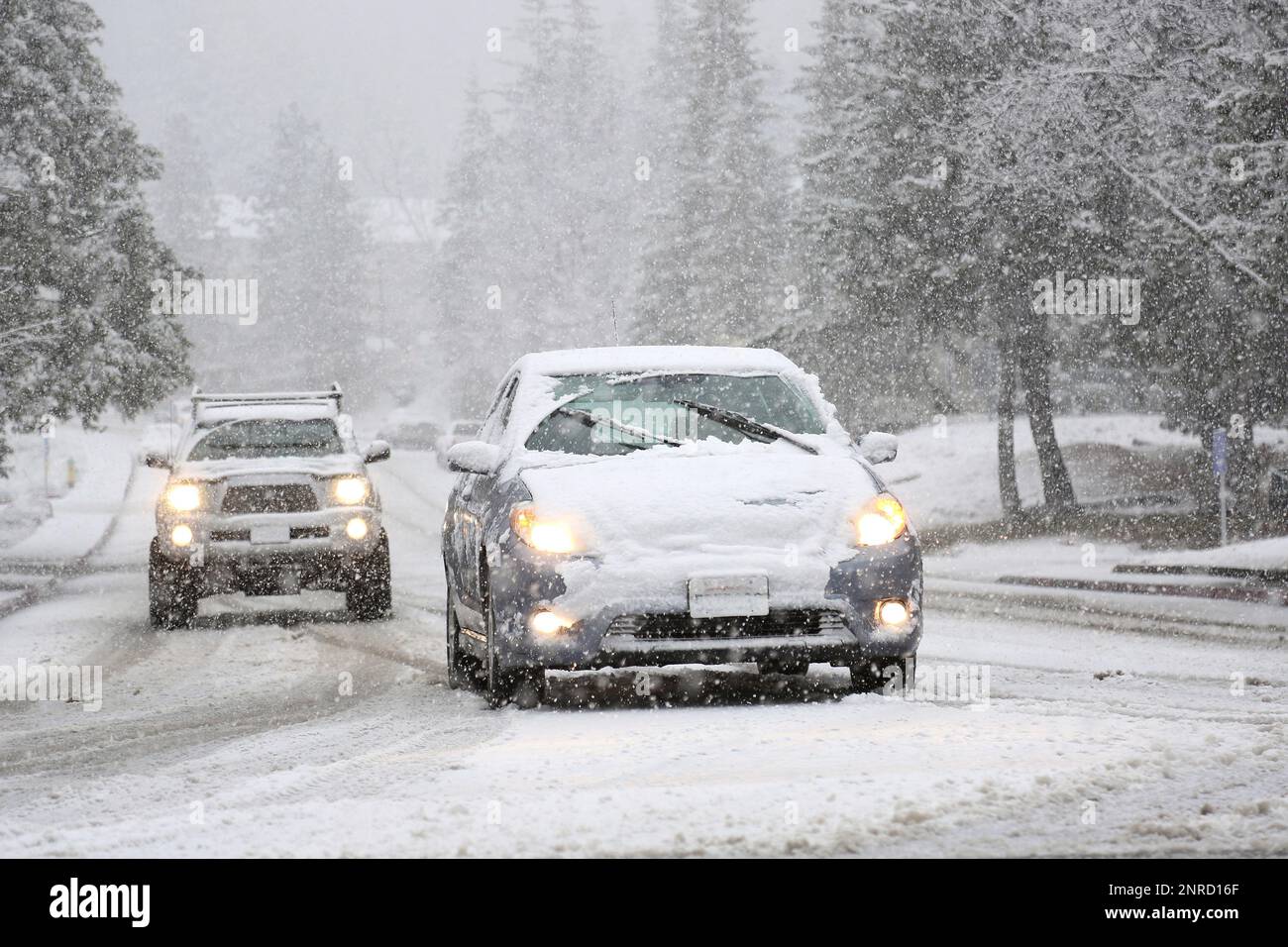 Snow snarled traffic in and around Grass Valley, Calif., and western ...