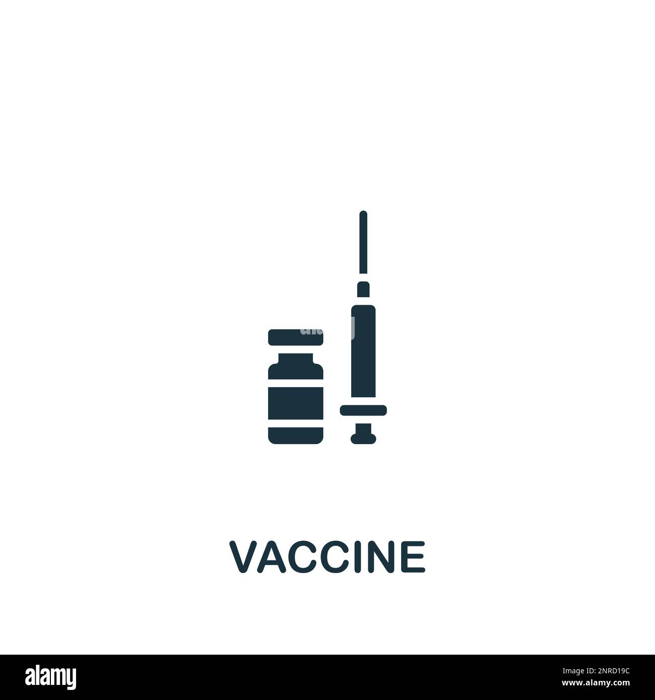 Vaccine icon. Monochrome simple sign from pharmacy collection. Vaccine ...