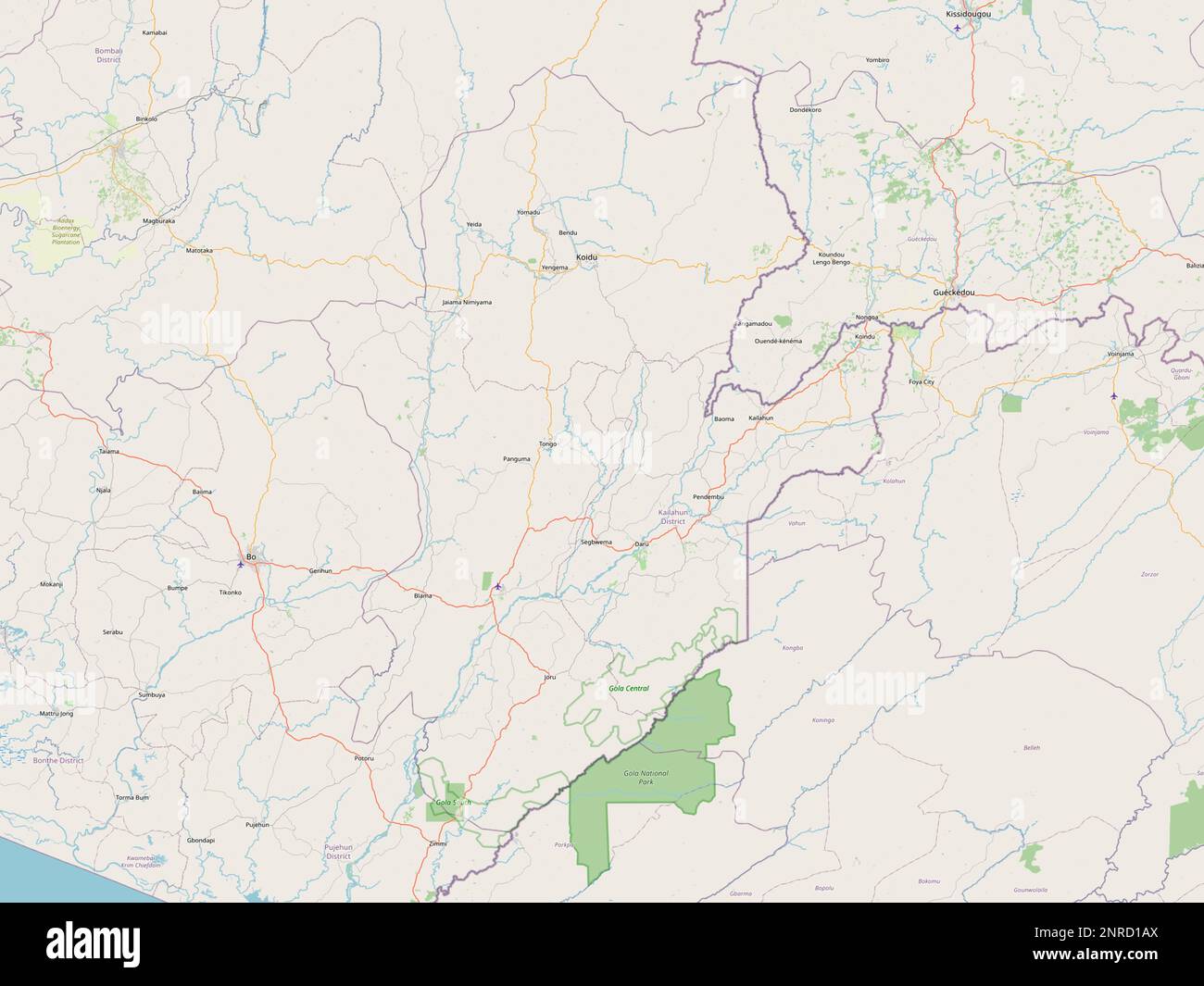 Eastern, province of Sierra Leone. Open Street Map Stock Photo - Alamy