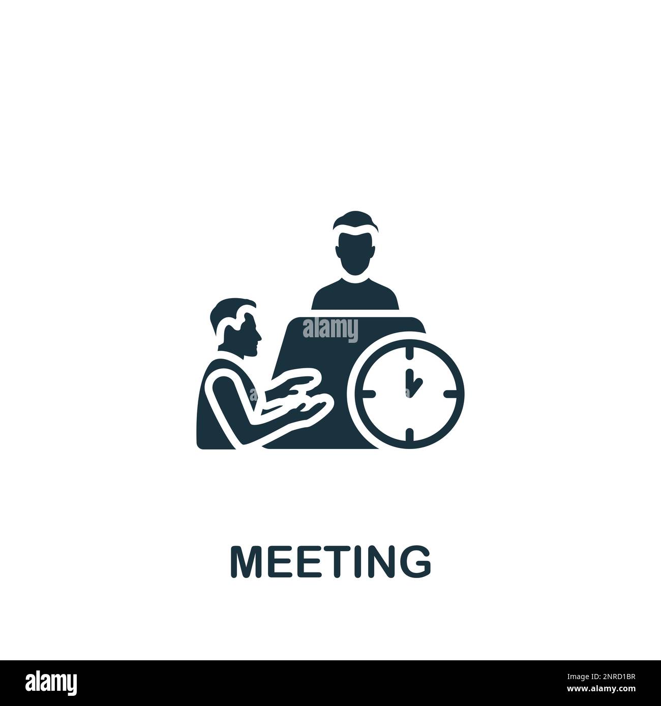 Meeting icon. Monochrome simple sign from speech collection. Meeting ...