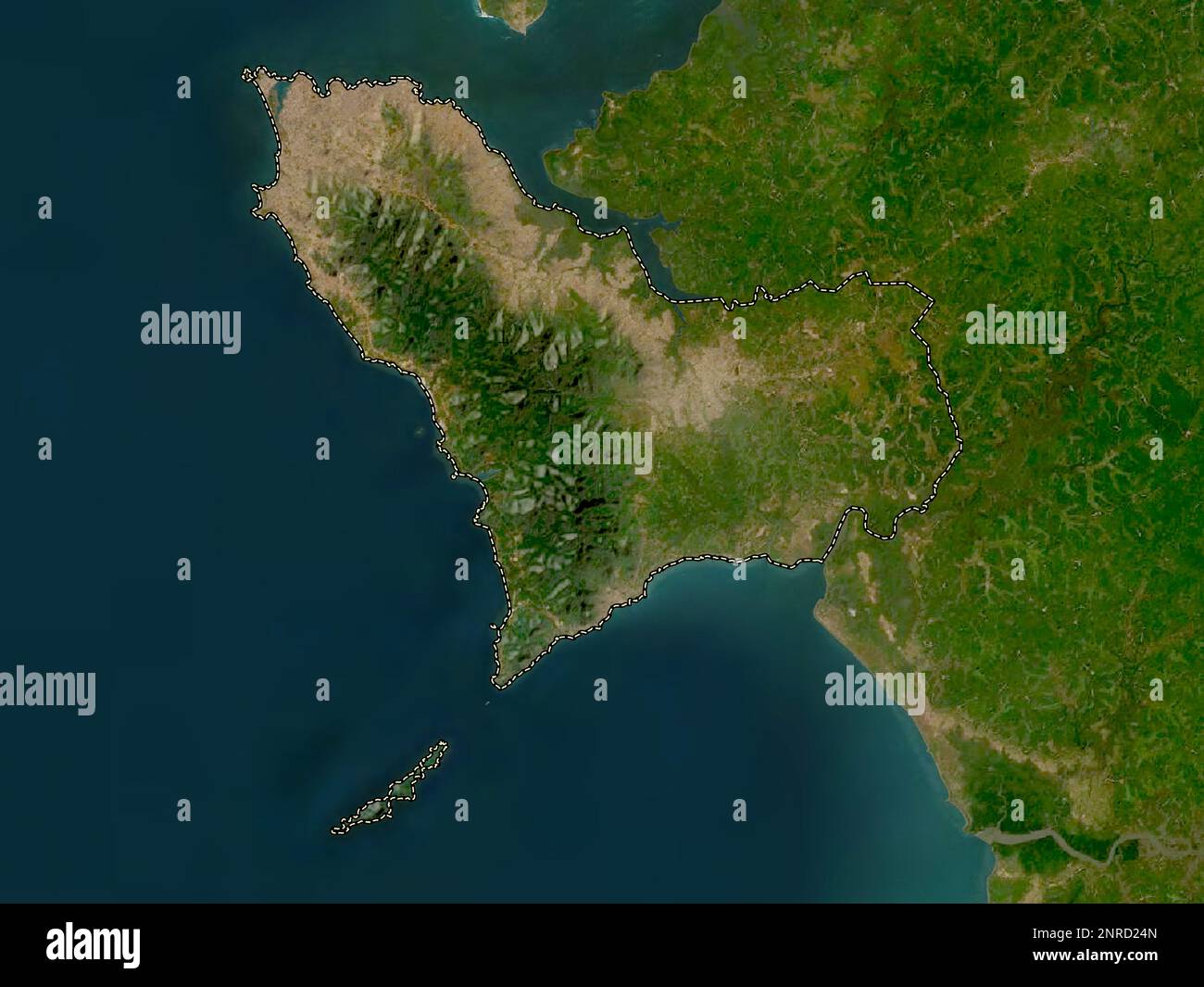 Western, province of Sierra Leone. Low resolution satellite map Stock ...