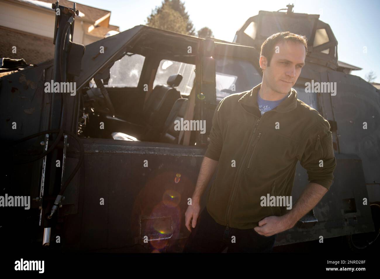 Storm chaser Ryan Shepard speaks outside his home in Greeley, Colo ...