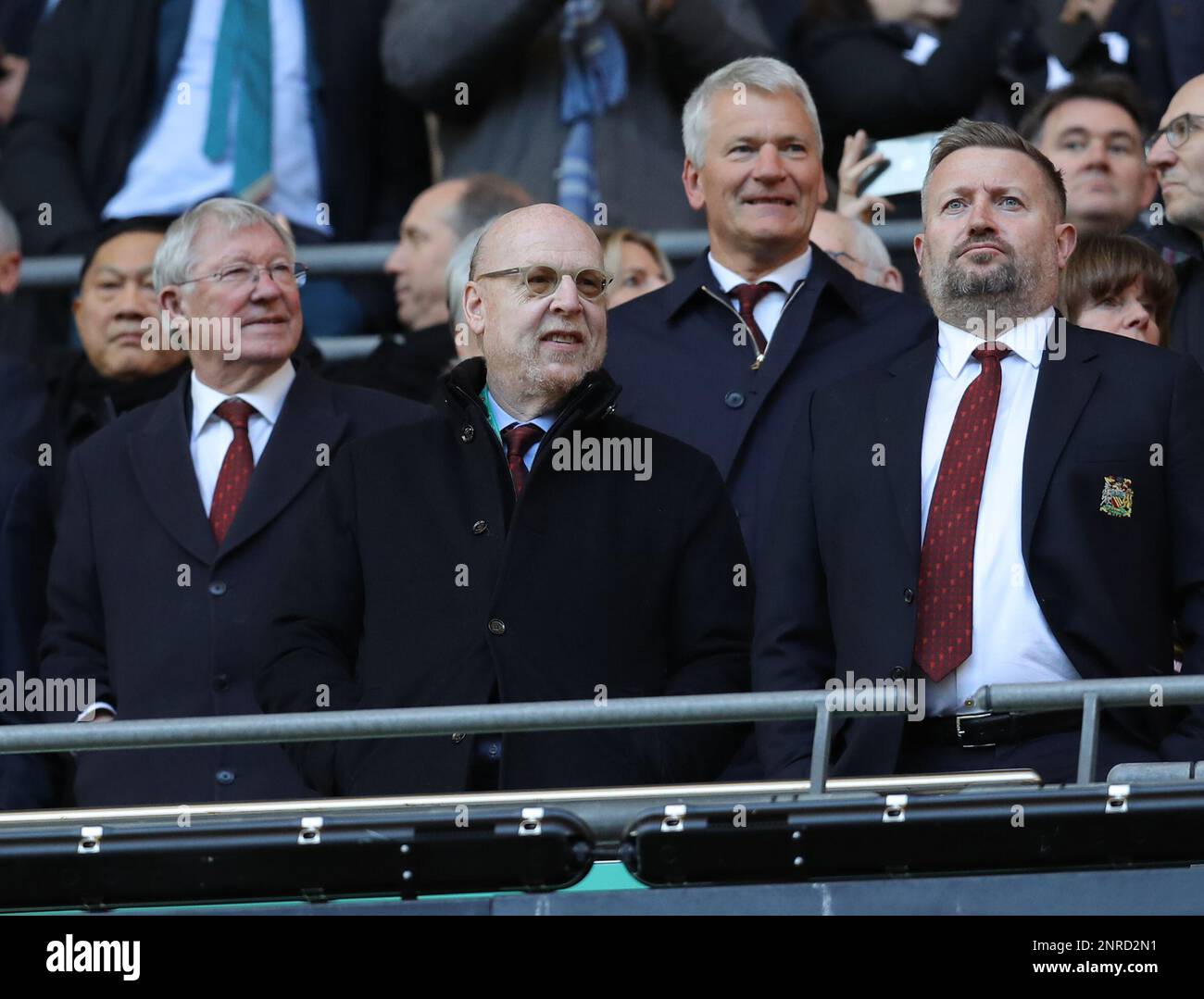 London, UK. 26th Feb, 2023. Alex Ferguson, David Gill and Avram Glazer ...