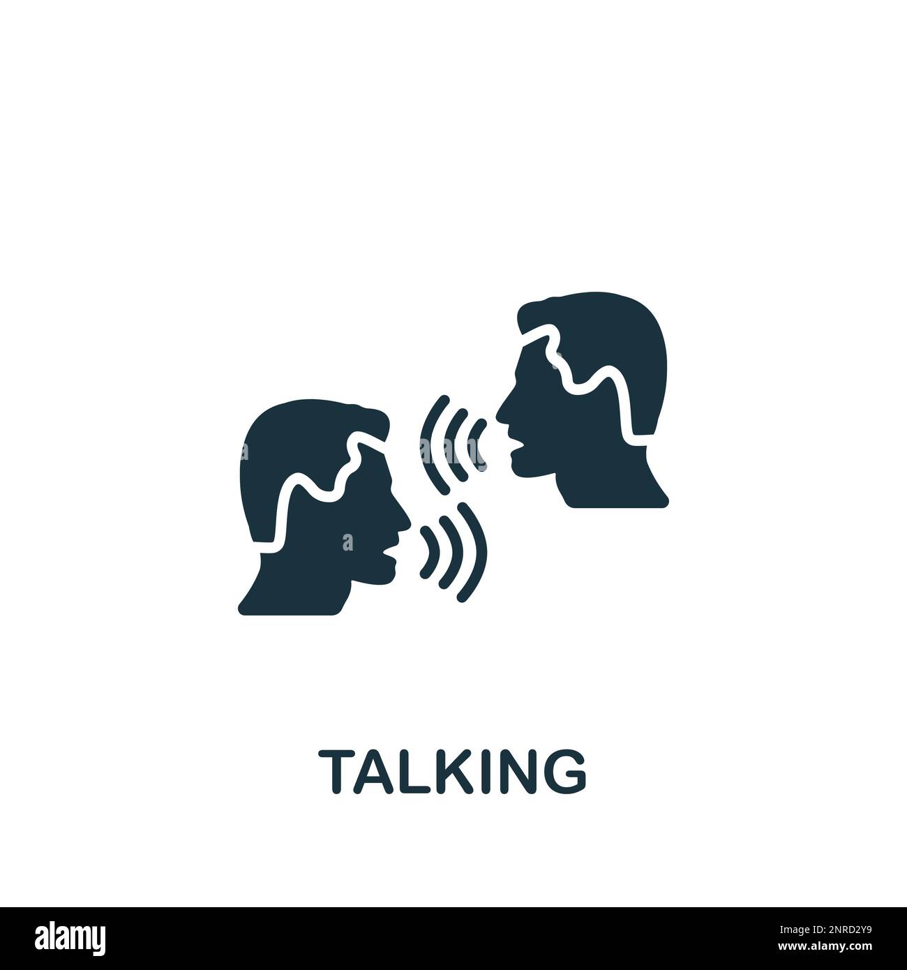 Talking icon. Monochrome simple sign from speech collection. Talking ...