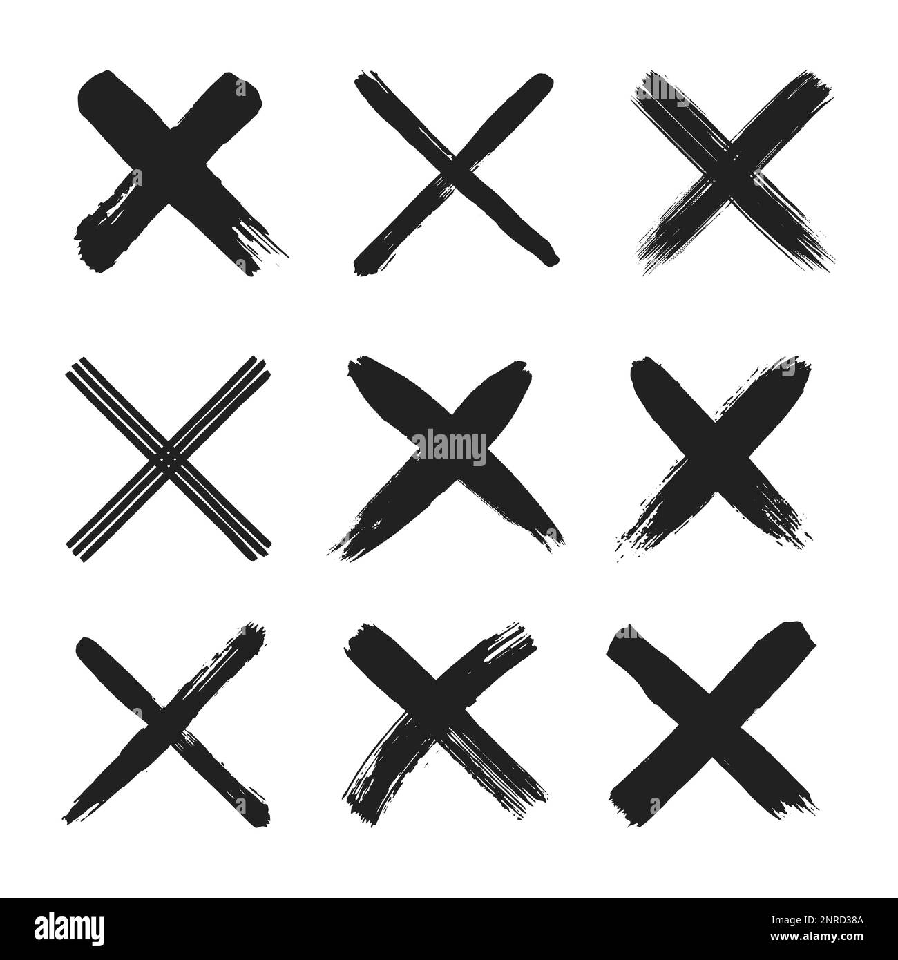 Dirty grunge hand drawn with brush strokes cross x vector illustration ...