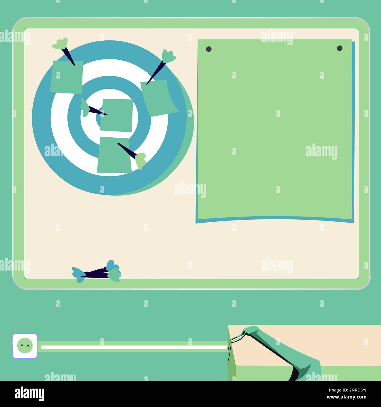 Vector illustration with school whiteboard. Papers contain brand new ...