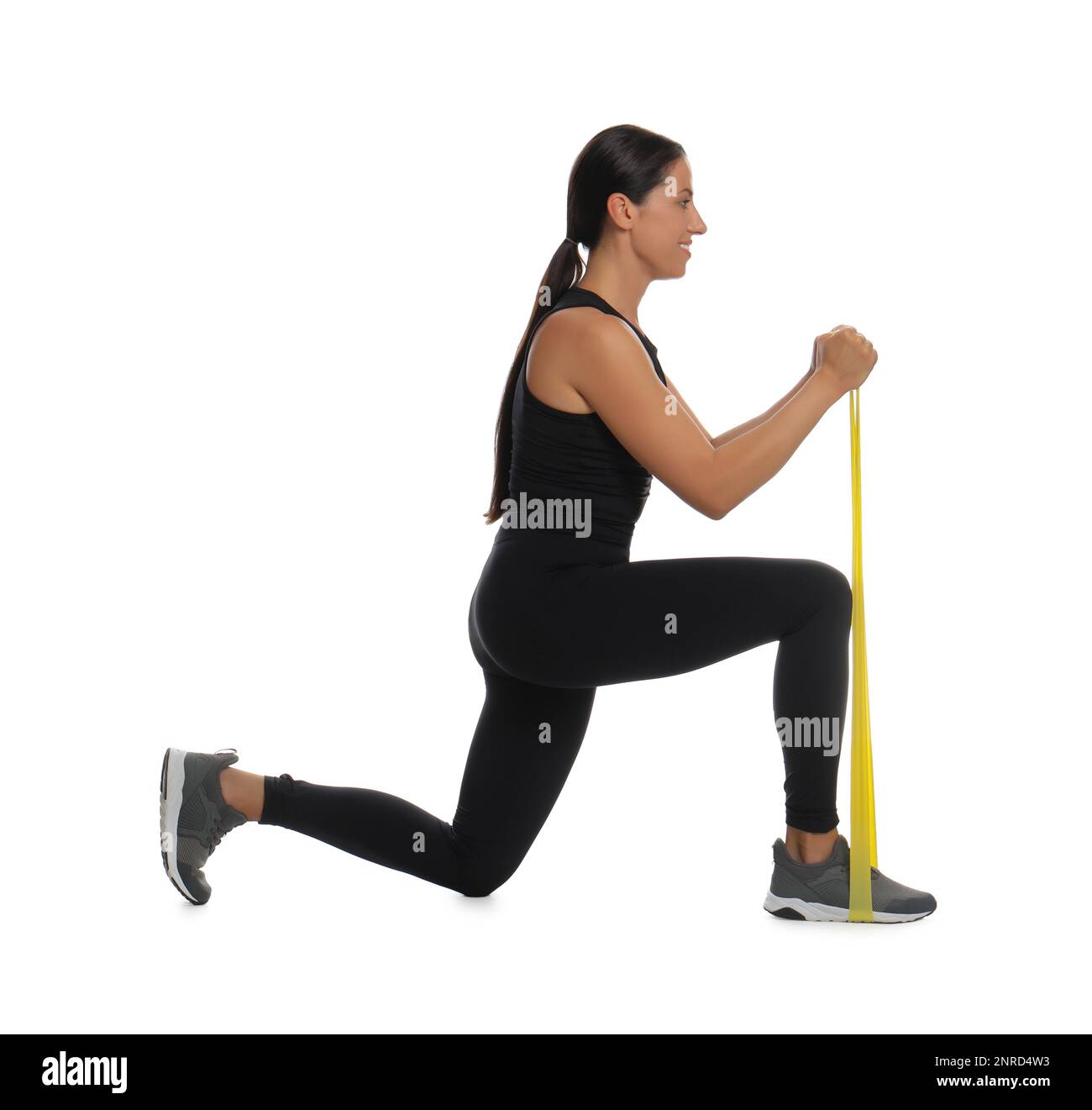 Sportive woman athlete lunges hi-res stock photography and images - Alamy