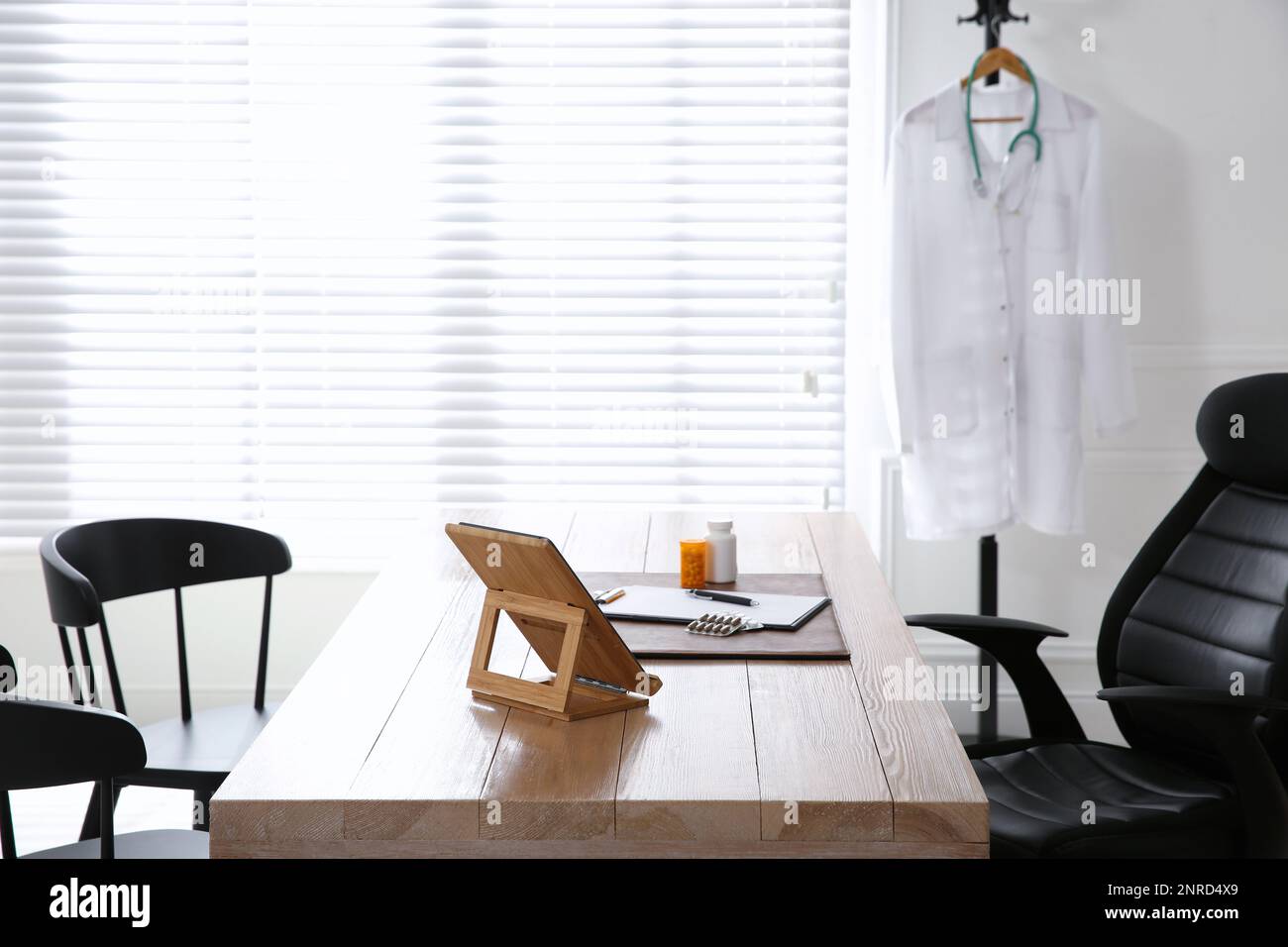 Modern doctor's workplace in stylish office. Interior design Stock ...