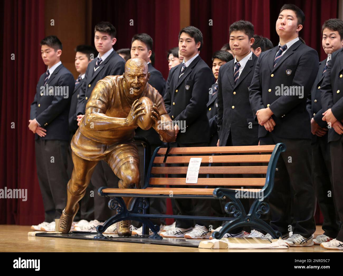 A statue of Michael Leitch, Japanese Rugy national team captain is ...