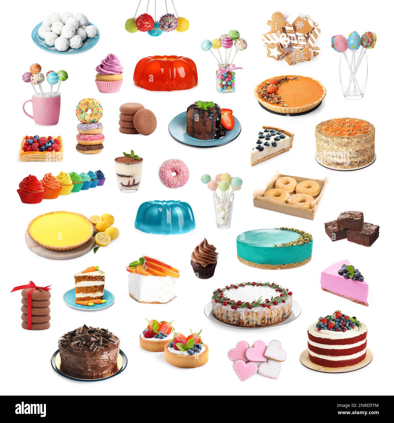 Set with different tasty confectionery on white background Stock Photo ...
