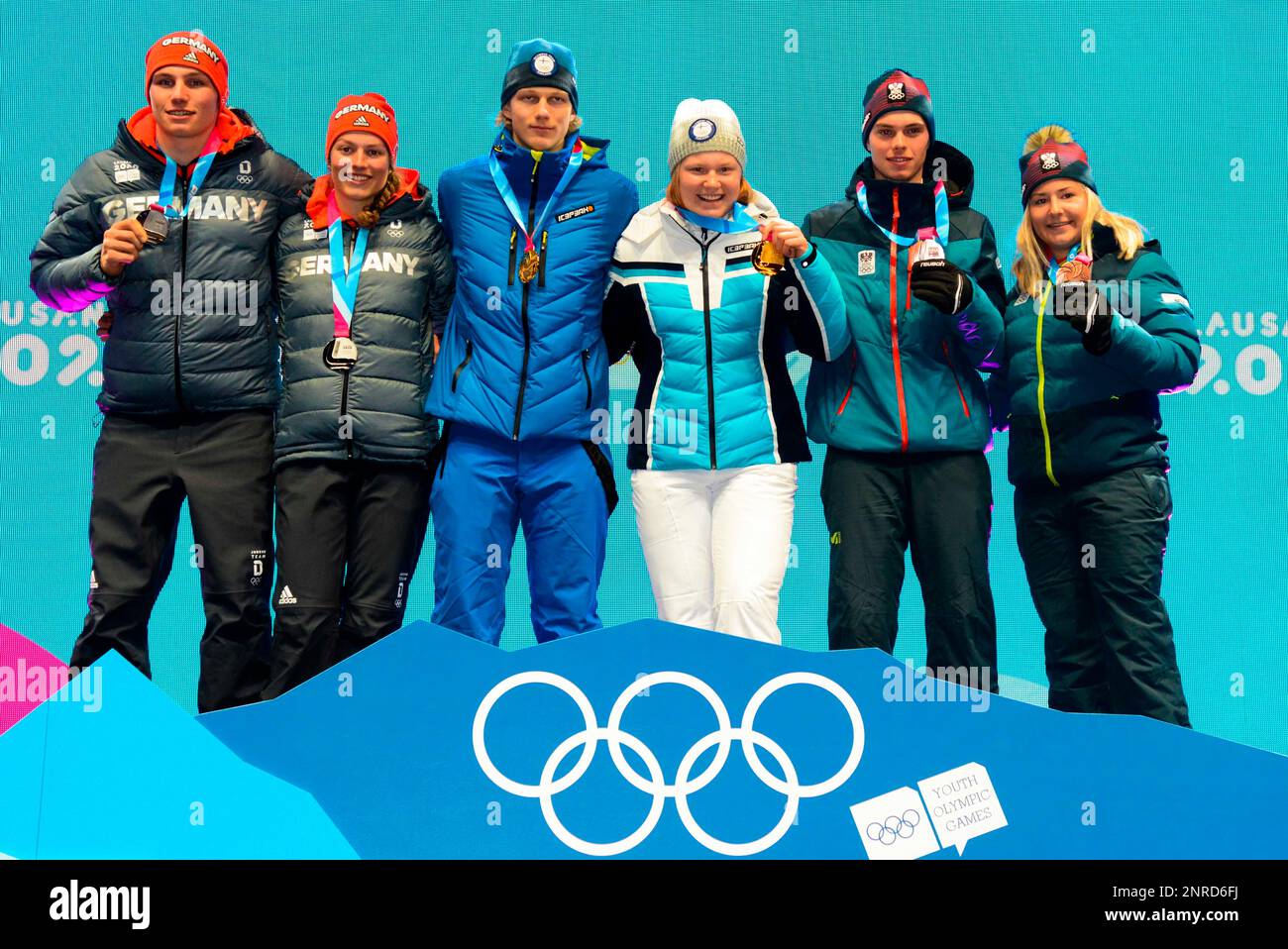January 15, 2020, Lausanne, Switzerland: The medalists in the Parallel ...