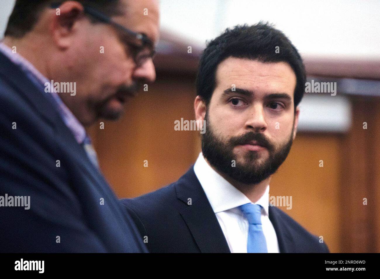 Mexican soap opera star Pablo Lyle, right, appears for a hearing ...