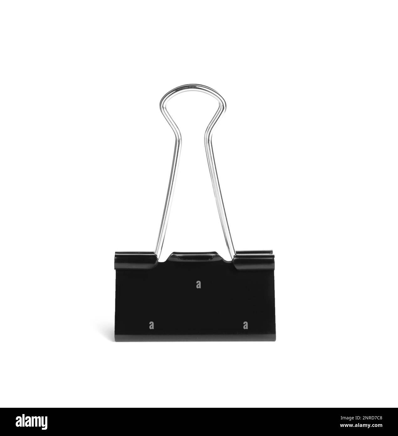 Black binder clip isolated on white. Stationery Stock Photo - Alamy