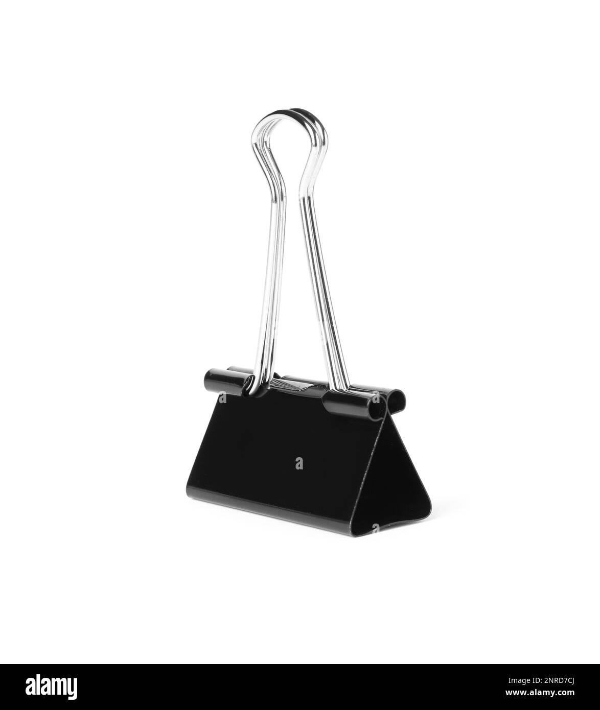 Black binder clip isolated on white. Stationery Stock Photo - Alamy