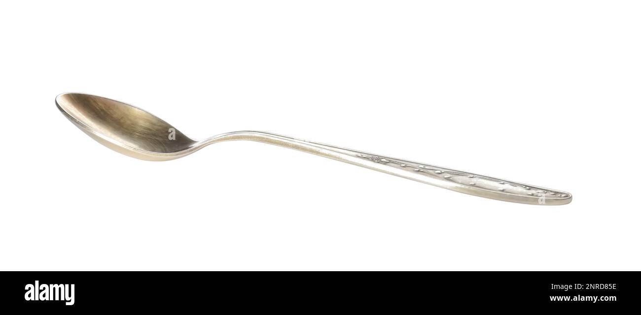 Shiny golden tea spoon isolated on white Stock Photo - Alamy
