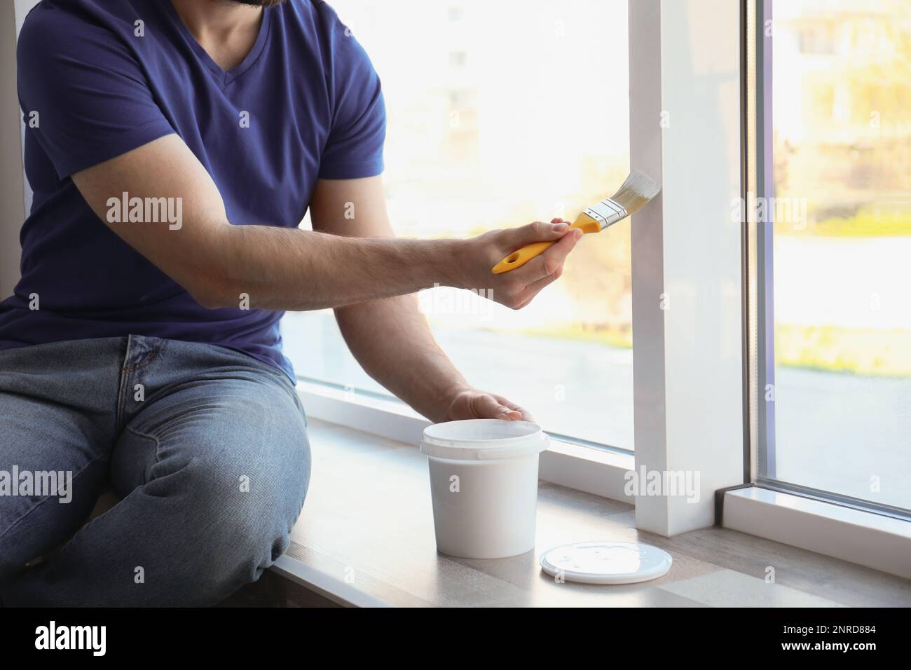 Painting window frame hi-res stock photography and images - Alamy