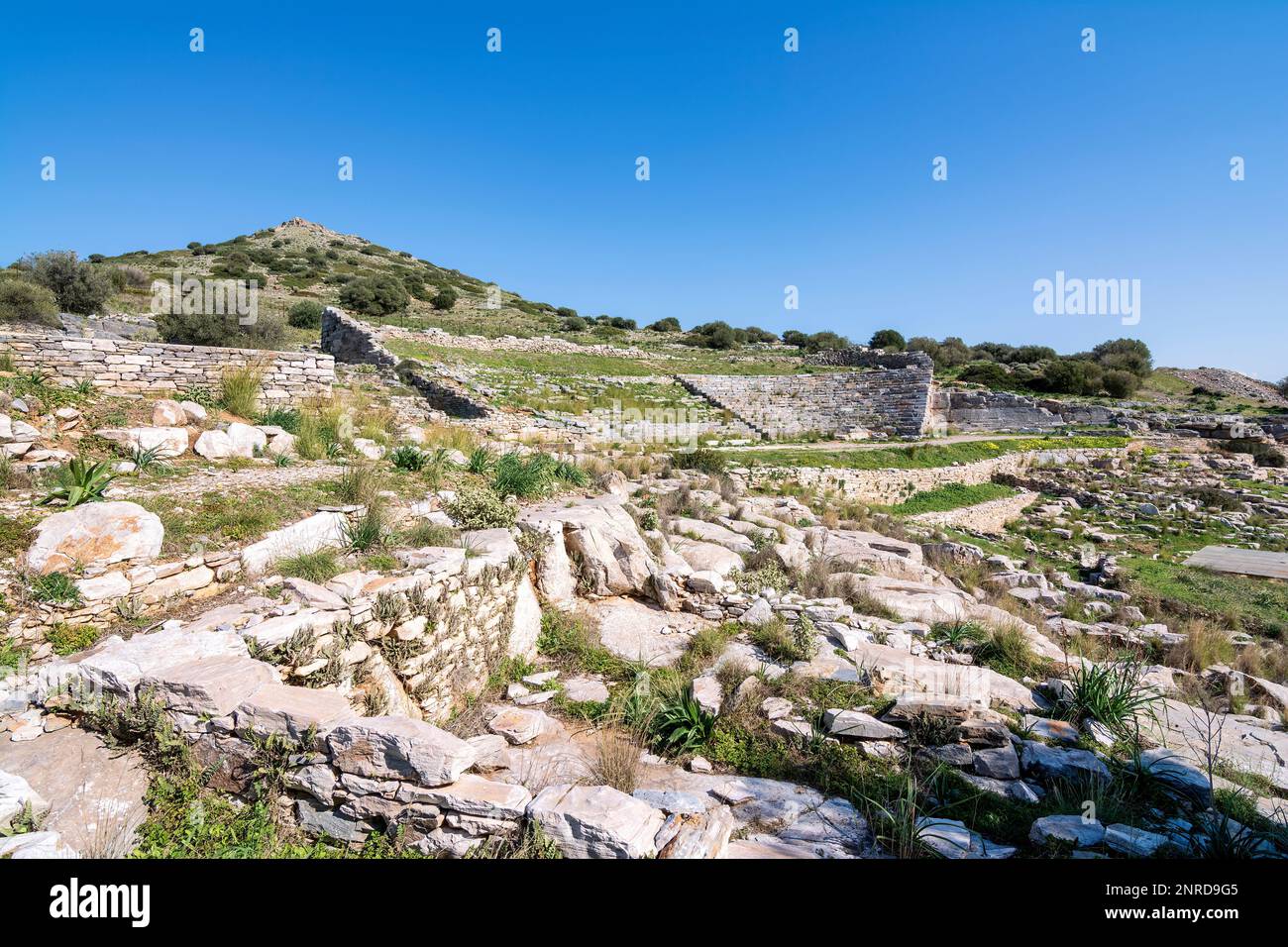 View of the ancient greek theater of Thorikos in Lavrio, Greece Stock ...