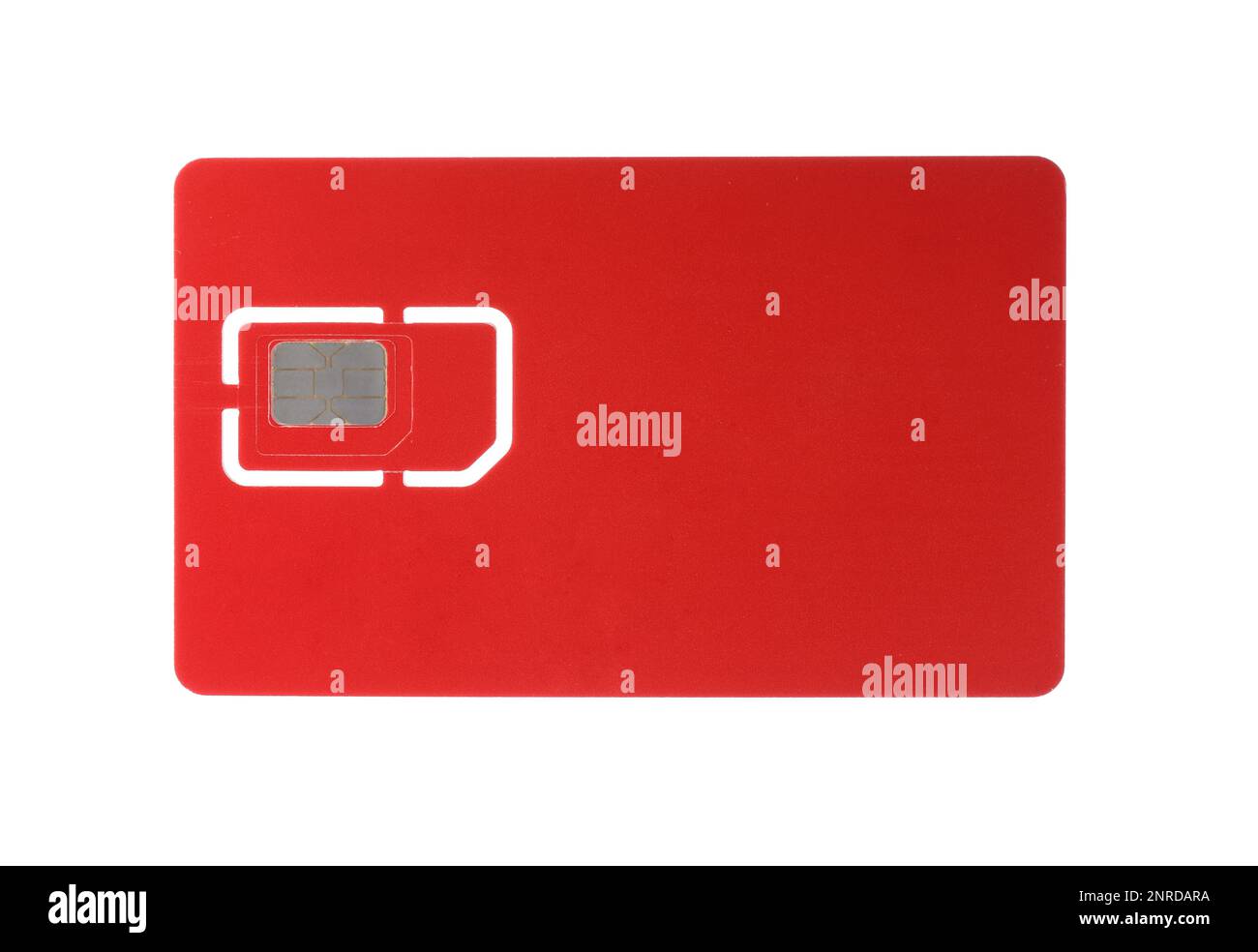 Modern red SIM card isolated on white Stock Photo - Alamy