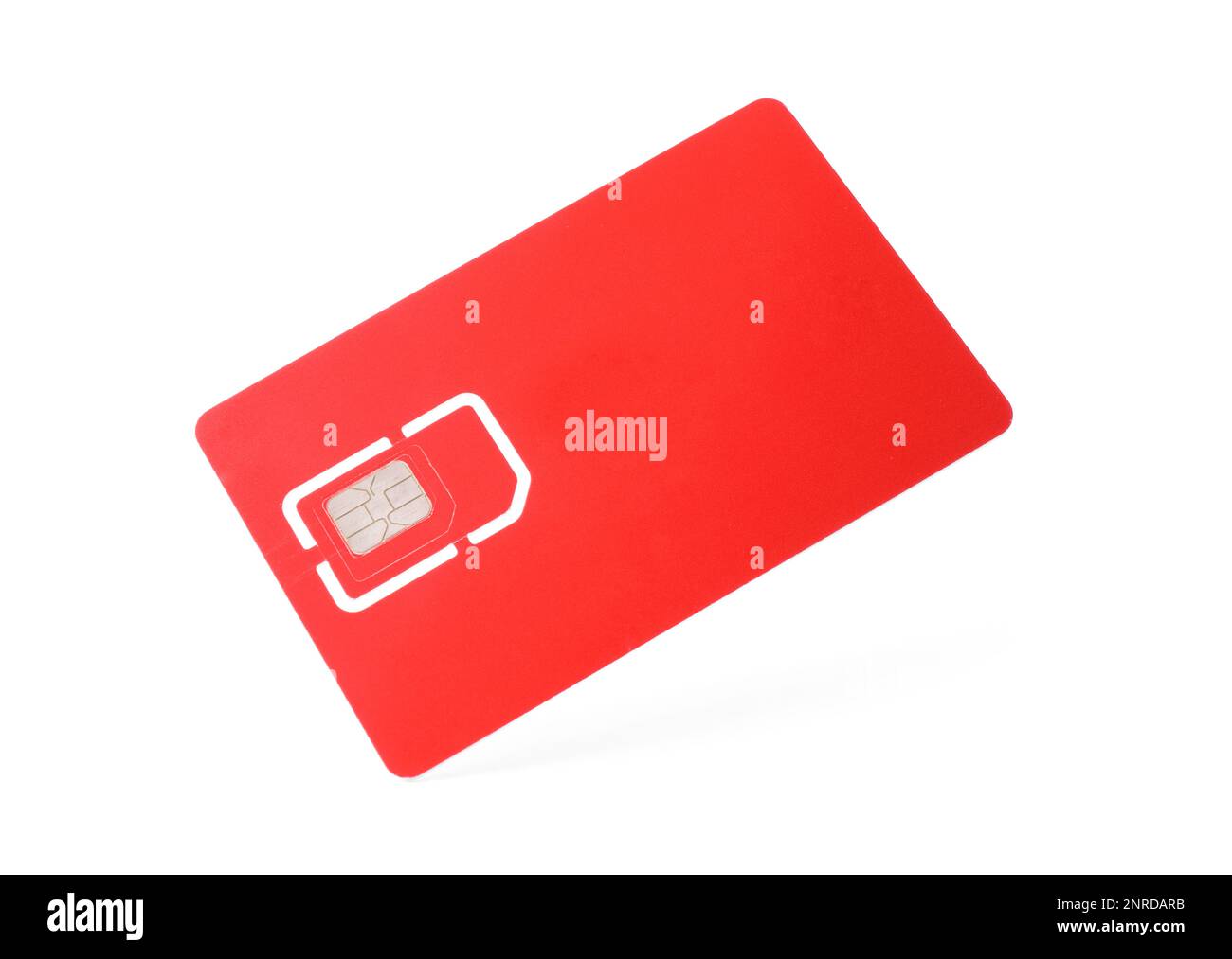 Modern red SIM card isolated on white Stock Photo - Alamy