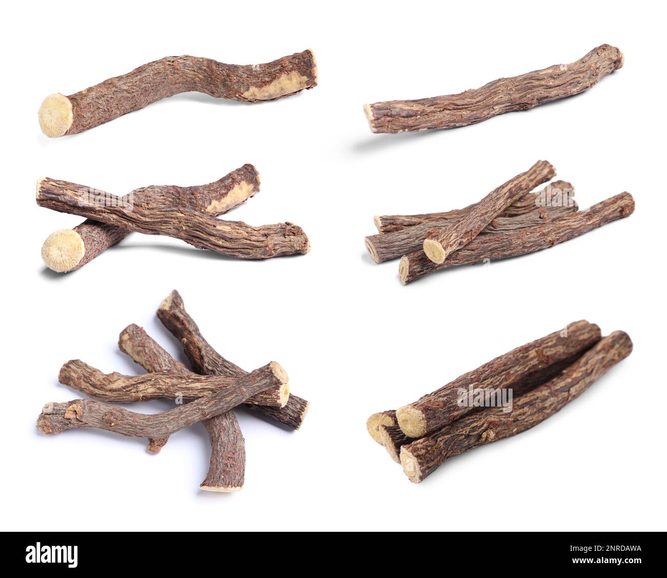 Set with dried sticks of liquorice root on white background Stock Photo ...