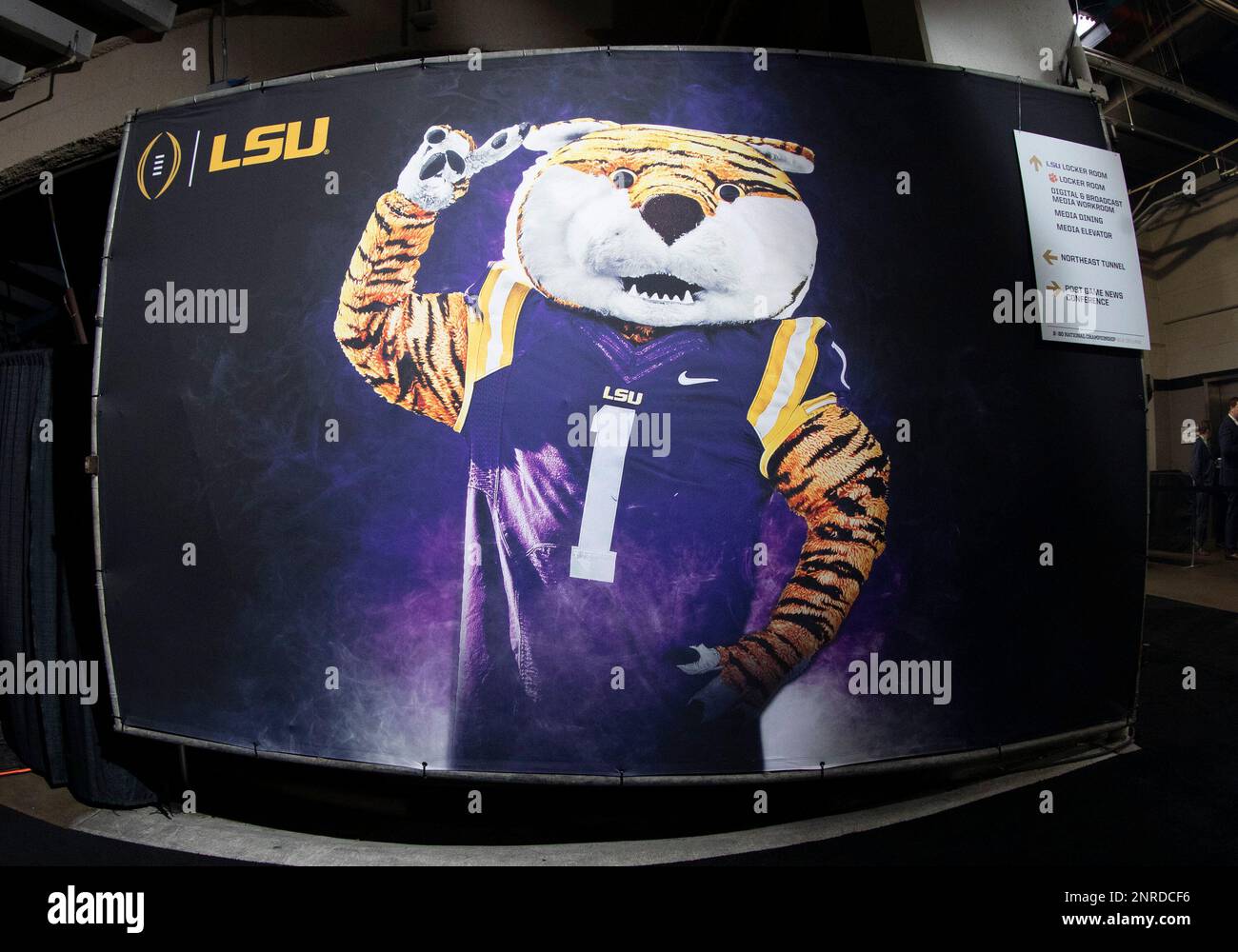 January 13, 2020: LSU mascot logo prior to College Football Playoff ...