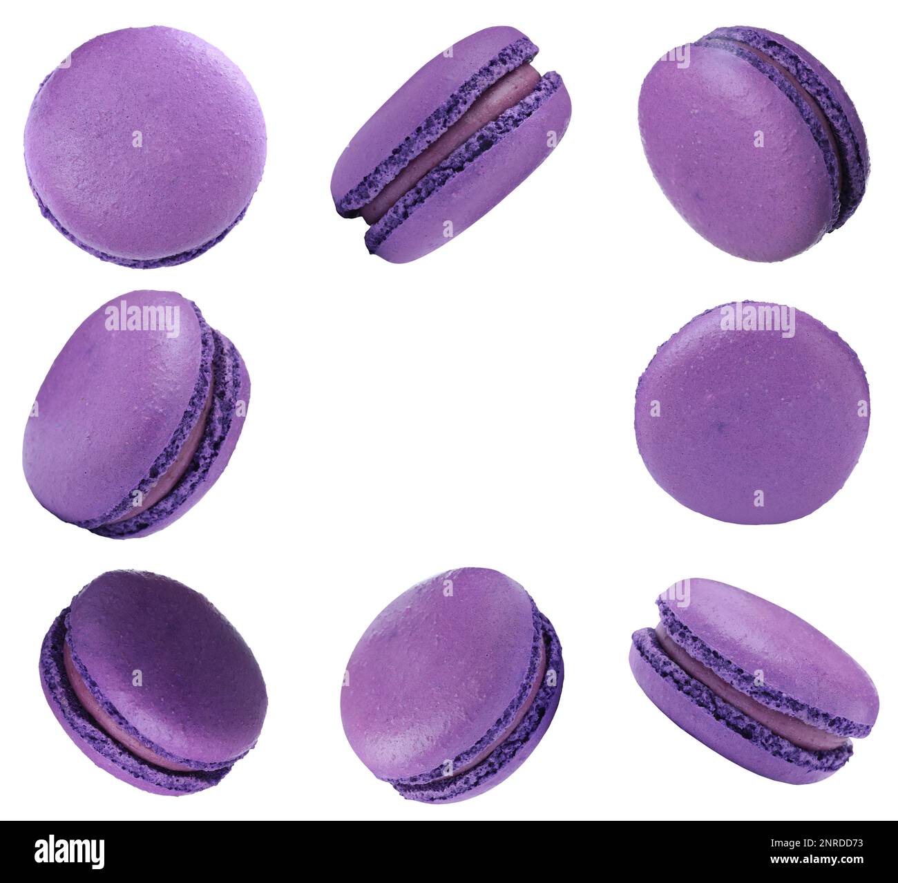 Frame made of delicious macarons on white background Stock Photo - Alamy