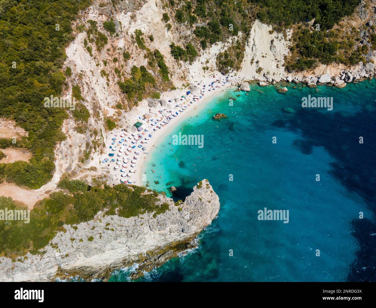 view of Lefkada island beach with blue ionian sea water Stock Photo - Alamy