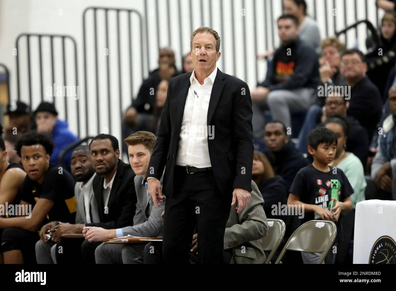 Montverde Academy's head coach Kevin Boyle is seen on the sidelines ...
