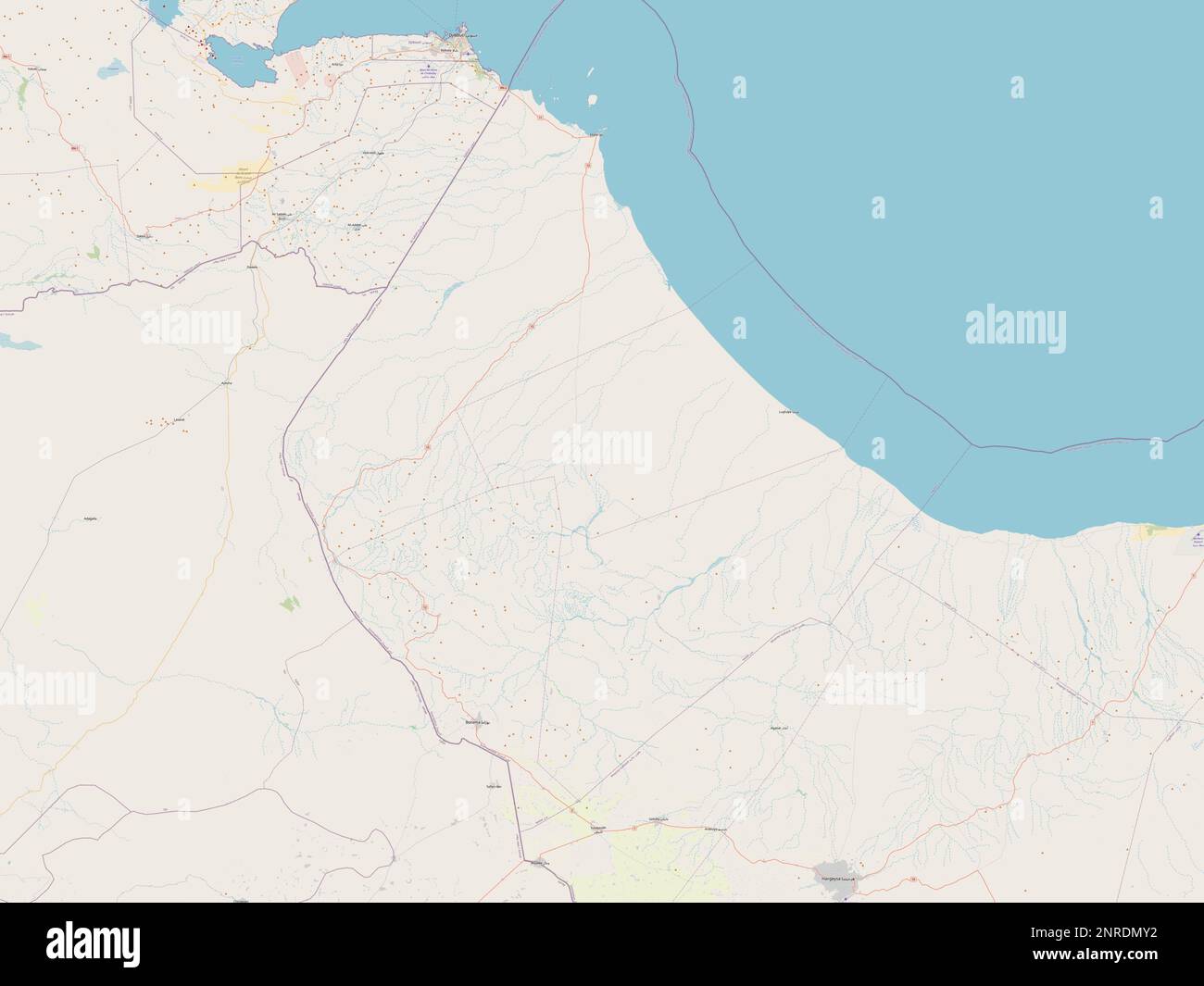 Awdal, region of Somalia. Open Street Map Stock Photo - Alamy