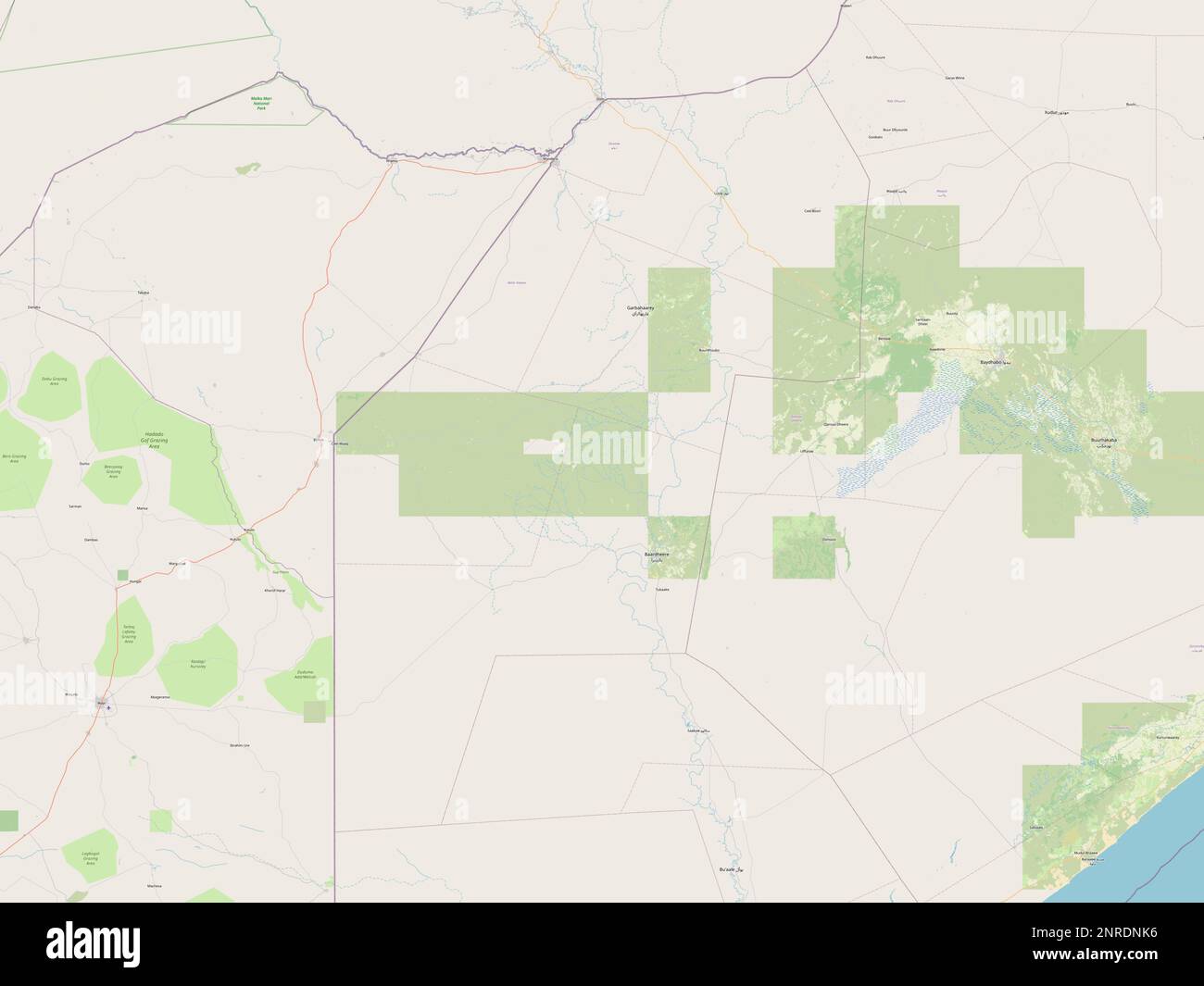 Gedo, region of Somalia. Open Street Map Stock Photo - Alamy