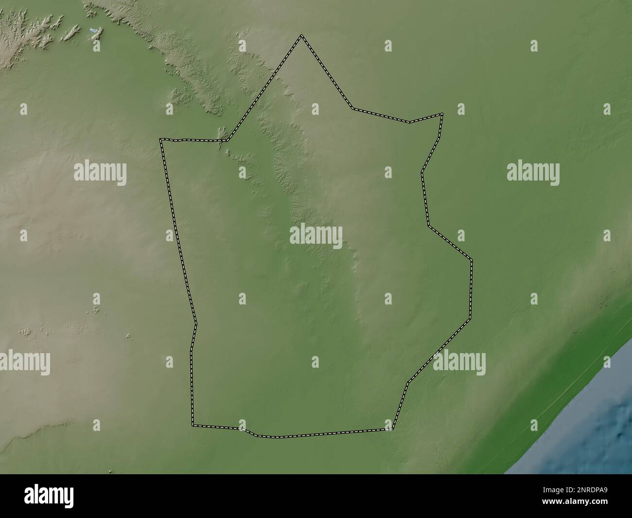 Hiiraan, region of Somalia. Elevation map colored in wiki style with ...