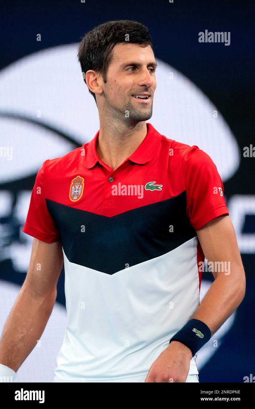 SYDNEY, AUSTRALIA - JANUARY 11: Novak Djokovic of Serbia smiles during ...