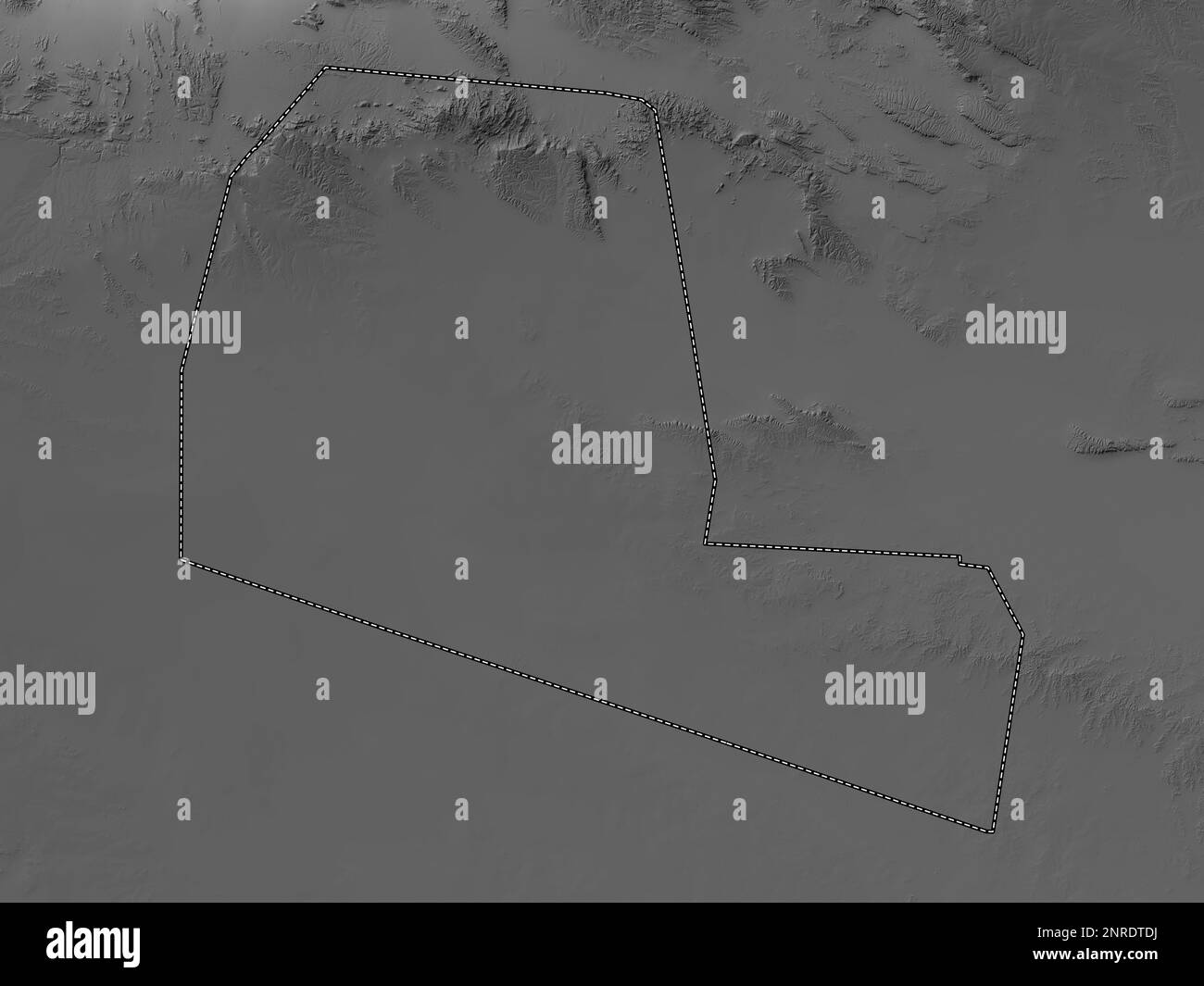 Togdheer, region of Somalia. Grayscale elevation map with lakes and ...
