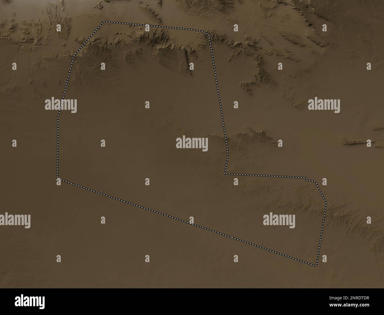 Togdheer, region of Somalia. Elevation map colored in sepia tones with ...